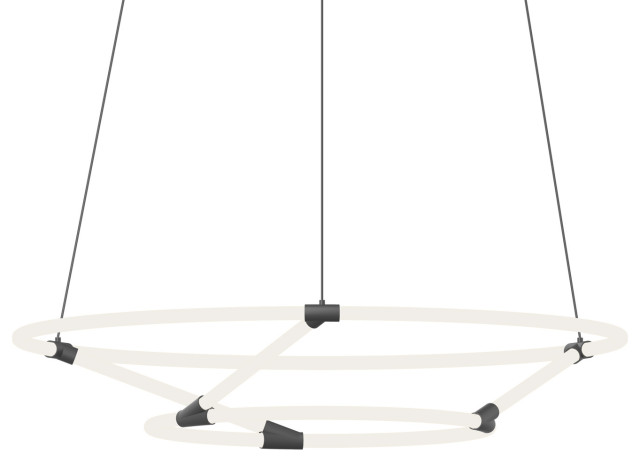 Chicago Loop Chandelier, Black, 42"Dx6"H - Modern - Chandeliers - by ...