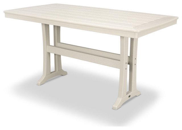 POLYWOOD Nautical Trestle Counter Table - Beach Style - Outdoor Pub And ...