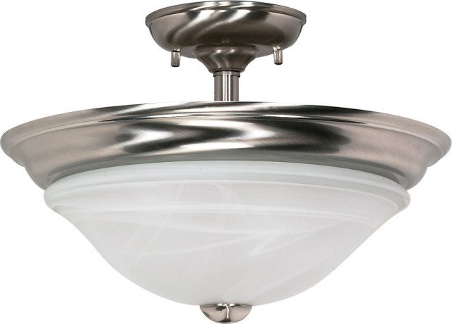 Triumph 2 Light - 16" Semi-Flush Sculptured Glass Shades - Traditional ...