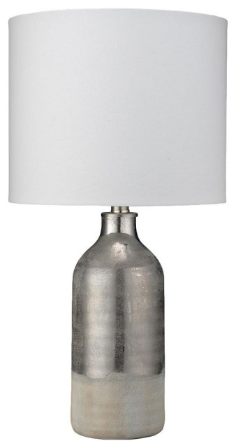 Rustic Elegant Warm Silver Neutral Two Tone Ceramic Table Lamp 23in ...