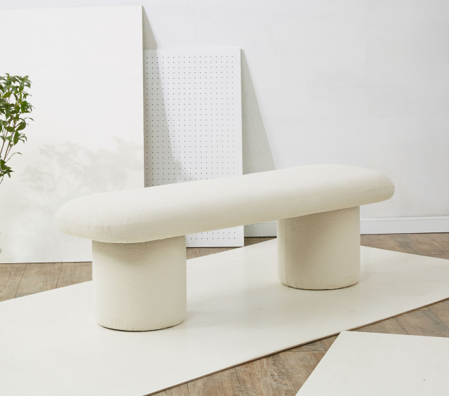 Couture Cassandralee Boucle Bench, #N/A - Transitional - Upholstered ...
