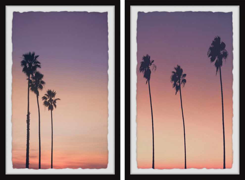 Dawn and the Palm Trees Diptych, 16"x12" - Tropical - Wall Accents - by ...