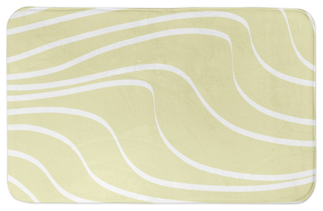 Wavy Lines On Yellow 21x34 Bath Mat, 21x34 - Contemporary - Bath Mats ...