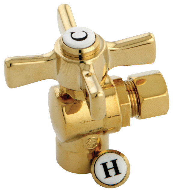 Kingston Brass 1/2" Sweat X 3/8" OD Comp Angle Stop - Modern - Bathroom ...