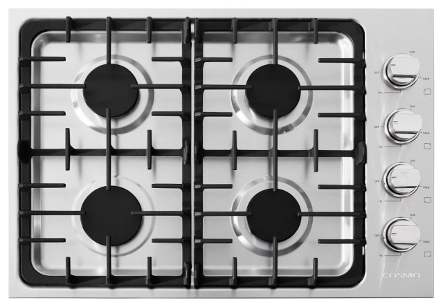 30 in. Luxury Gas Cooktop in Stainless Steel with 4 Italian Burners ...
