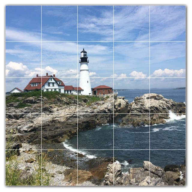 Lighthouse Ceramic Tile Wall Mural HZ500829, 60" Wide x 60" High ...