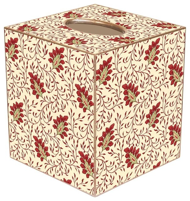 TB432-Red and Green Provencial Print Tissue Box Cover - Farmhouse ...