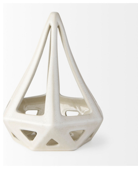 Hood White Geometric Ceramic Object - Contemporary - Decorative Objects ...