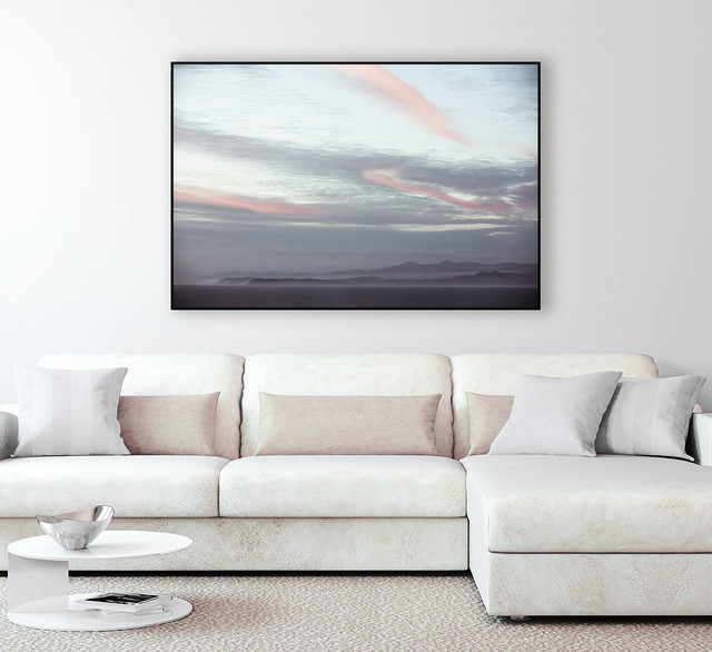 "Cotton Candy Skies" Art block Framed Canvas, 28"x22" - Contemporary ...
