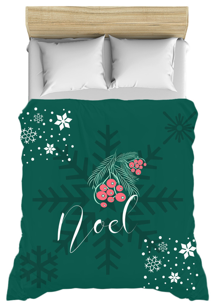 Noel Green Duvet Cover, Queen - Contemporary - Duvet Covers And Duvet ...
