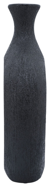 Cer, 13" Beaded Oval Vase Cut-out, Black - Transitional - Vases - by ...