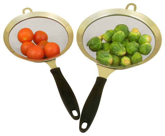 Cook Pro 2 Piece Stainless Steel Strainers with Bakelite Handles ...