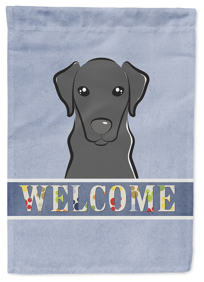 Black Labrador Welcome Flag Garden Size - Contemporary - Flags And ...