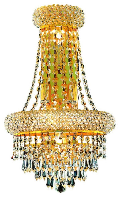 Elegant Primo 4-Light Gold Wall Sconce Clear Royal Cut Crystal ...