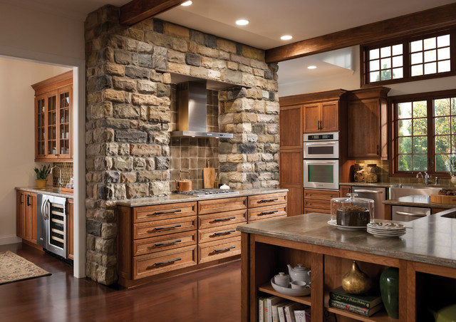 Cut Cobblestone Kitchen Back Splash - Kitchen - by Ply Gem