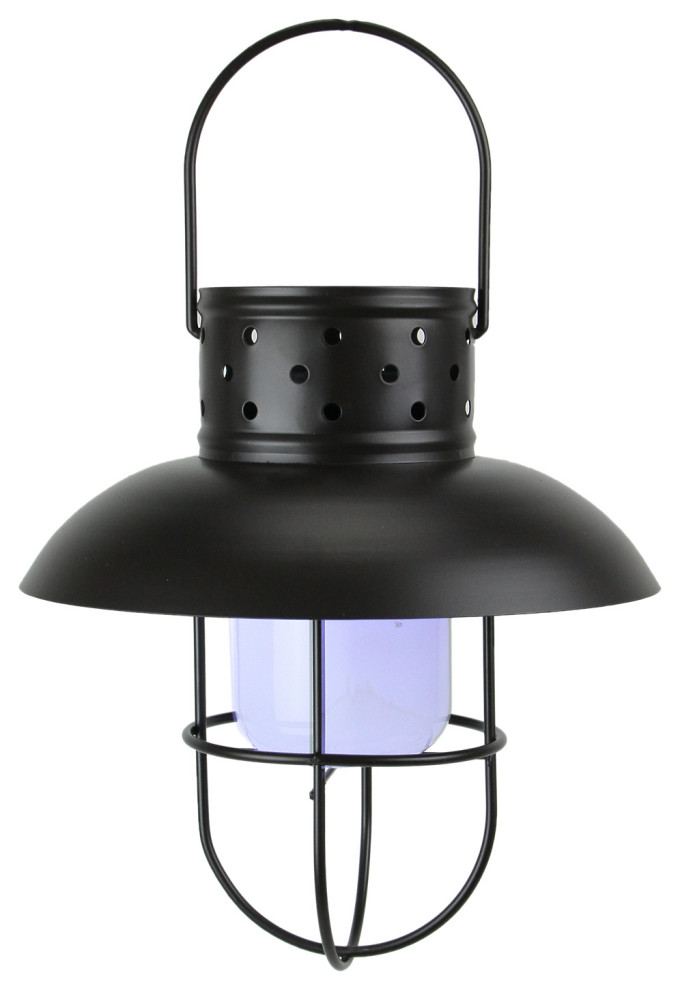 Rustic Brown Industrial Style Solar Powered LED Hanging Lantern, One ...