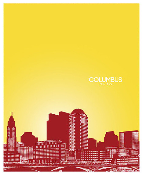 Columbus, Ohio Skyline Art Poster - Contemporary - Prints And Posters ...
