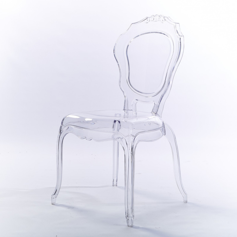 Stack Stackable Ghost Style Side Chair Dining Room Chair Armless Assembled Chair - Eclectic ...