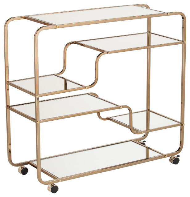 Maylynn Mirrored Bar Cart - Contemporary - Bar Carts - by HedgeApple ...
