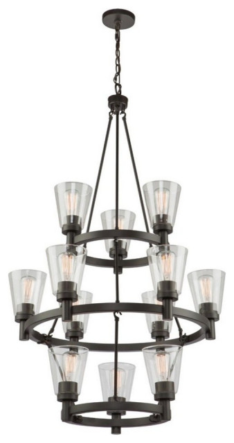 Clarence 12-Light Chandelier Clear Glass - Traditional - Chandeliers ...
