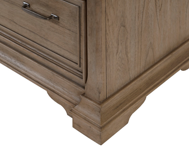 Traditional Wood Lateral File Storage File Drawer Fully Assembled Light ...