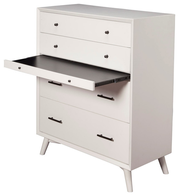 Alpine Furniture Flynn Mid Century Modern 4 Drawer Multifunction Chest ...