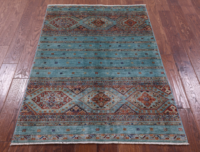 3' 5" X 5' 1" Super Kazak Khorjin Hand Knotted Rug - Q21047, 3' 5" X 5 ...