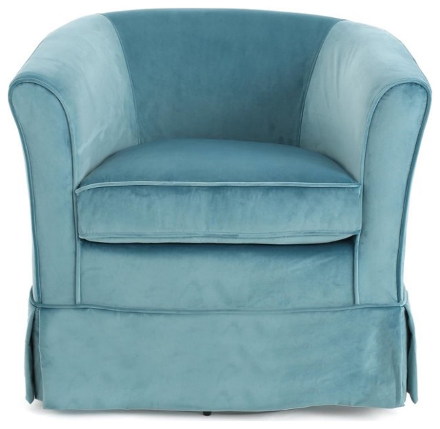 Fuchsia Swivel Tub Club Chair with Piping Accents, Contemporary Design ...