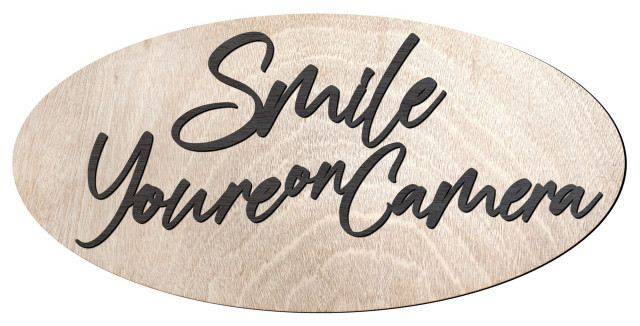 Smile You Are on Camera sign Business sign Wooden sign Security camera ...