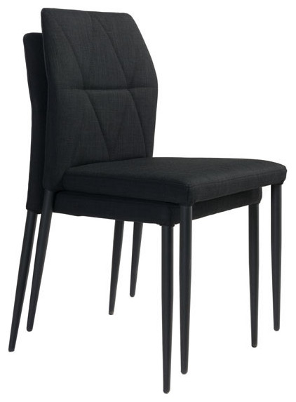 HomeRoots Stylish Black Diamond Dining or Side Chairs Set of 4 ...