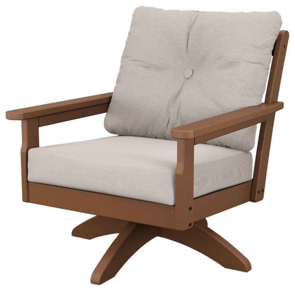 POLYWOOD Vineyard Deep Seating Swivel Chair - Transitional - Outdoor ...