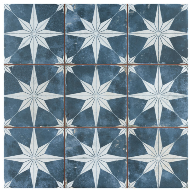 Harmonia Kings Ceramic Floor and Wall Tile, Marrakech Blue ...
