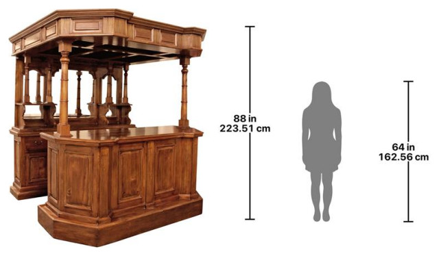 Design Toscano Tewkesbury Inn Pub Pine Bar - Transitional - Wine And ...