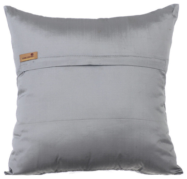 Crochet Net Fabric Silk Grey Throw Pillows Cover, Diamond Girl, 16"x16 ...