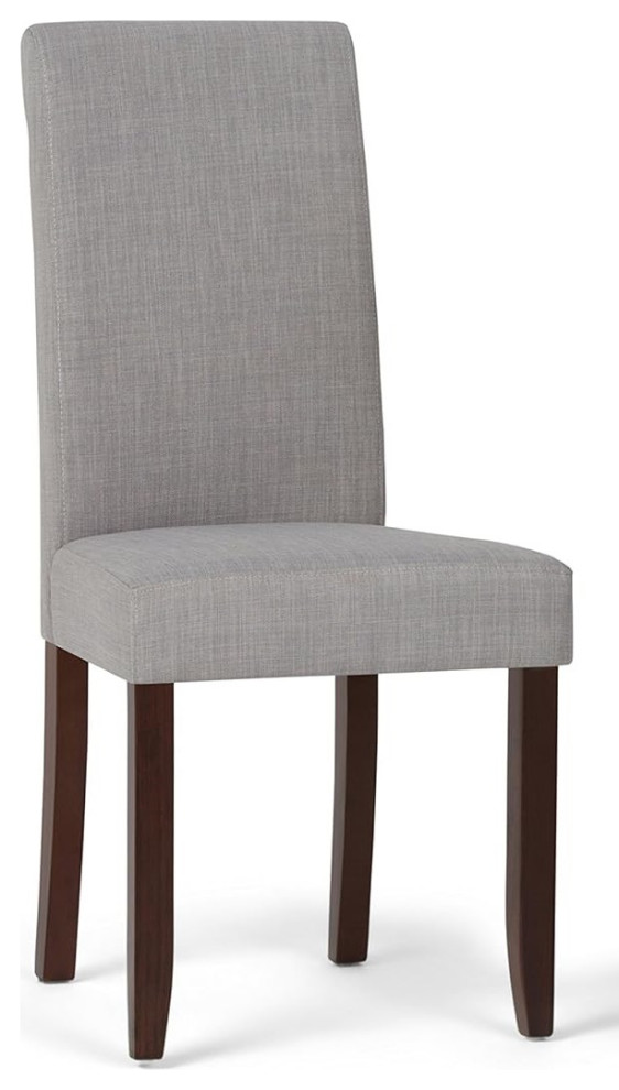 Set of 2 Dove Grey Parson Dining Chairs with Upholstered High Backs ...