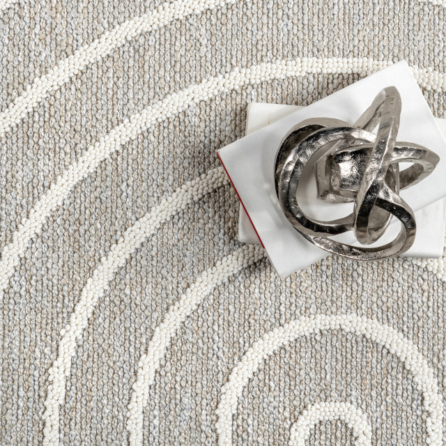 Nuloom Hartlyn Modern Arches Washable Rug, Light Grey, 7' 10" x 10 ...