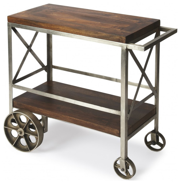 Vintage Style Rolling Server Bar Cart - Industrial - Bar Carts - by ...