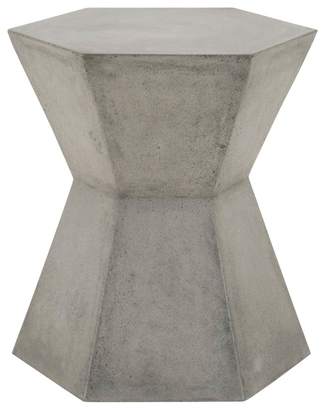 Hexagonal Shape End Table In Slate Gray - Industrial - Outdoor Side ...