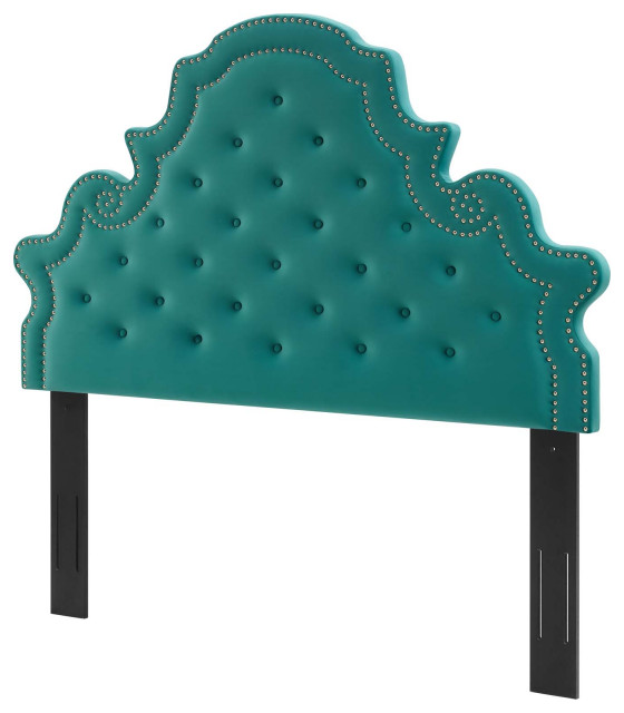 Tufted Headboard, King Size, Velvet, Dark Gray, Modern Contemporary ...