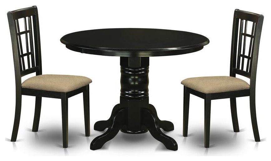 3-Piece Kitchen Table Set, Dinette Table and 2 Chairs - Contemporary ...