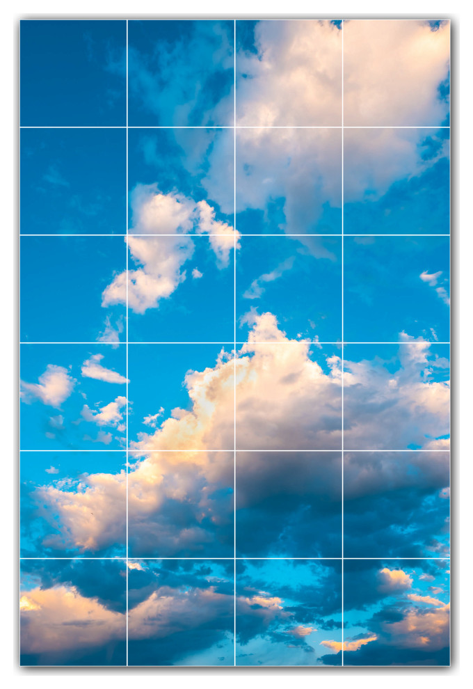 Clouds Ceramic Tile Wall Mural HZ500380, 48" Wide x 72" High ...