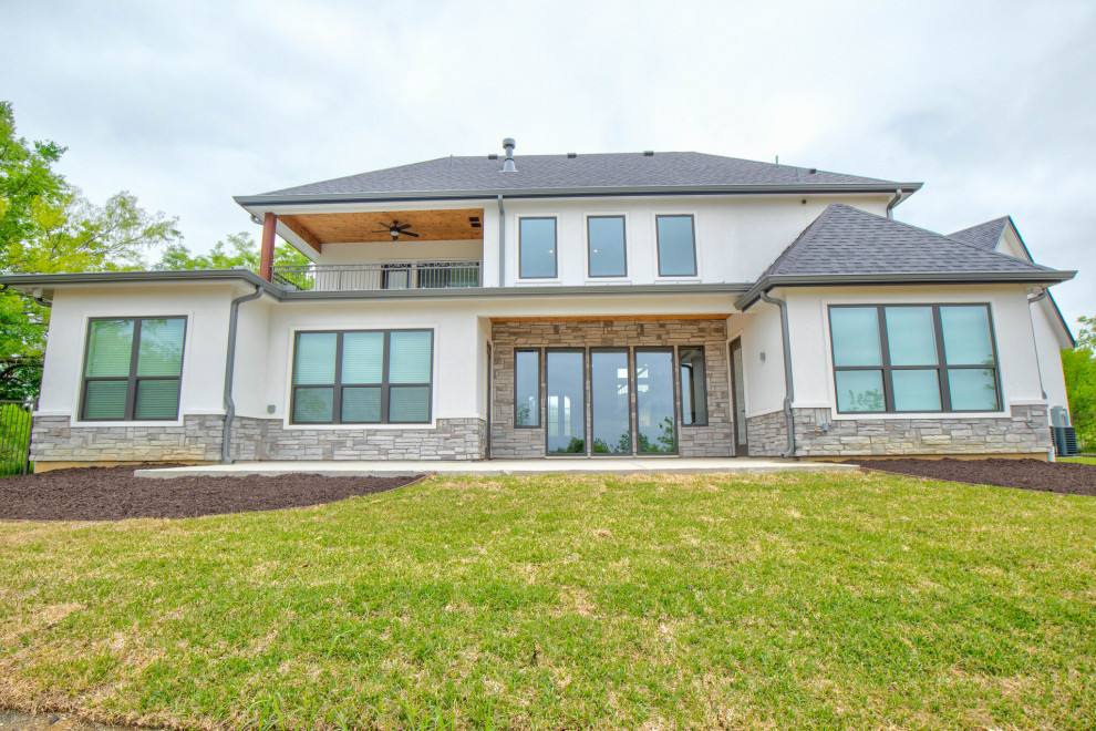Transitional Two-Story Lakehouse - Transitional - Exterior - Dallas ...