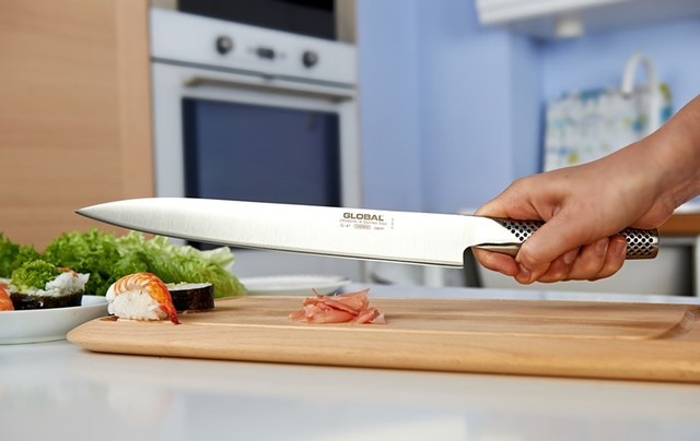 Global Classic Stainless Steel Two Sided Sashimi Slicer, 10 ...