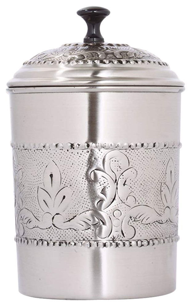 nu steel Antique Pewter Embossed 3 QT Canister - Traditional - Kitchen ...