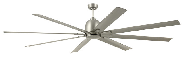 84" 8 Blade Ceiling Fan, Brushed Nickel - Transitional - Ceiling Fans ...