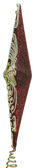 Kurt Adler 16" 8-Point Red and Platinum Star Tree Topper, 16 ...