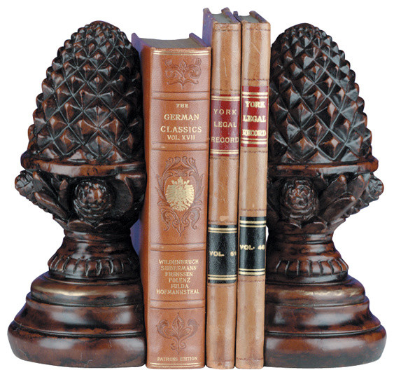 Pinecone Bookends - Rustic - Bookends - by Lodgeandcabins | Houzz
