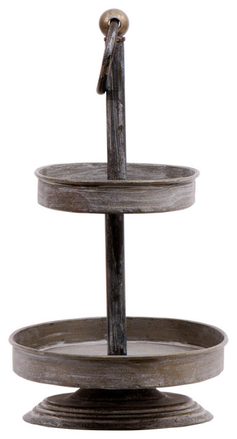 Decorative Metal 2-Tier Tray - Farmhouse - Serving Trays - by Olive ...