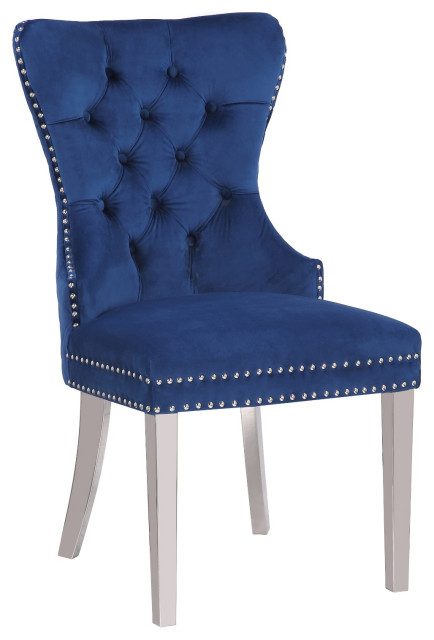 Wingback Dining Chair, Blue - Contemporary - Dining Chairs - by AFB ...