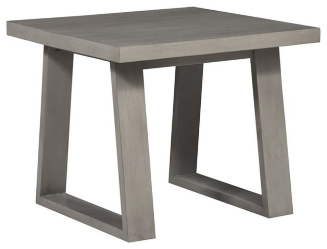 Unique Furniture May 24x24" Farmhouse Wood End Table in Gray ...